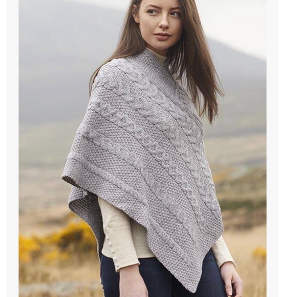 Aran Crafts | Jackets & Coats | Aran Crafts Parsnip Wool Cape Poncho ...